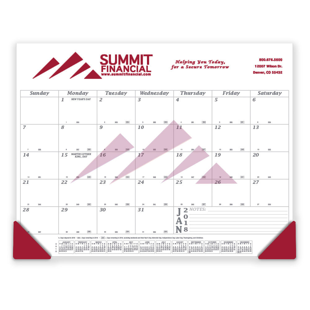 Value Desk Pad Calendar 22x17 w Leatherette Corners
