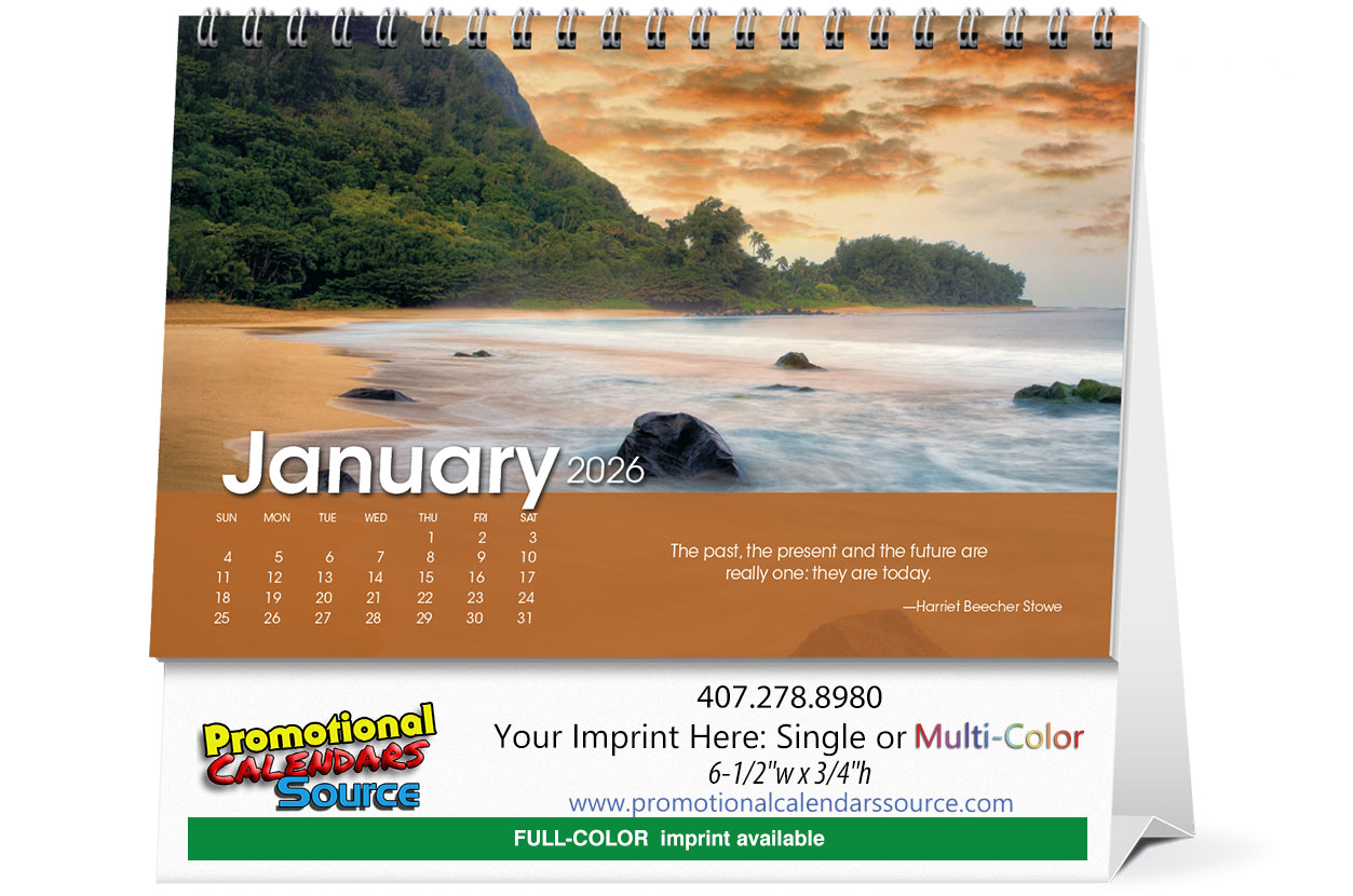 Scenic Moments Large Custom Desk Calendar | Premium Promotional ...