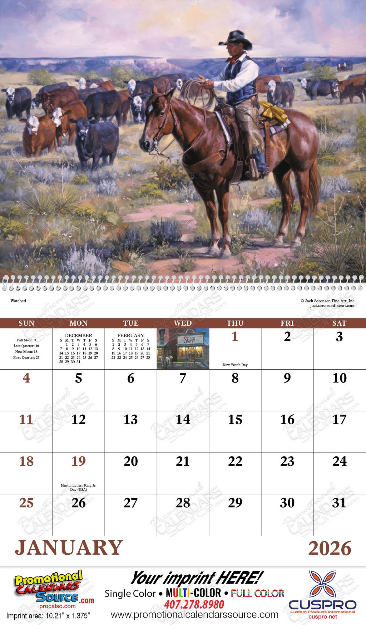 Western Frontier Spiral Calendar