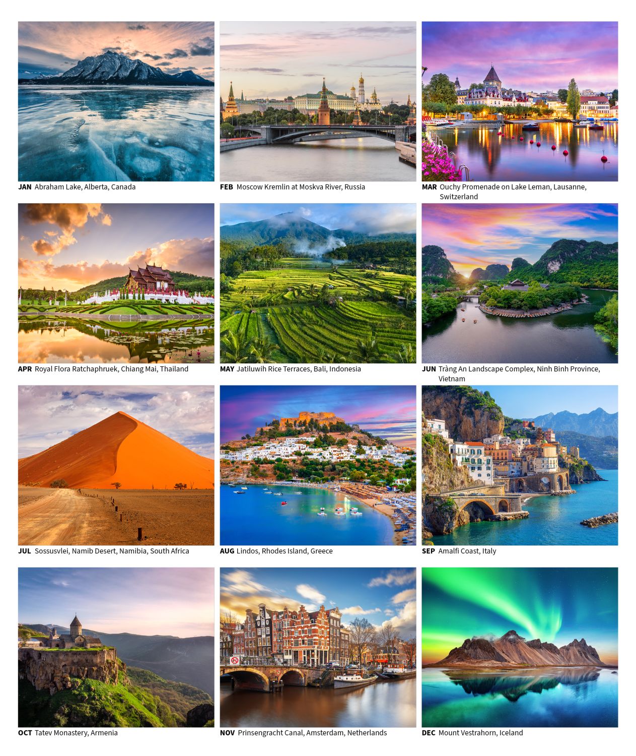 Around The World Scenic Desk Calendar, Size 8.25x5.25