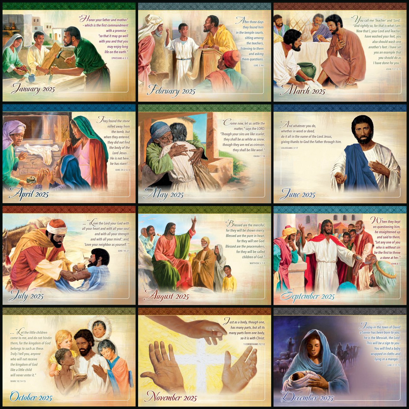 Faith Hope Love Protestant Calendar 2025, Funeral Preplanning insert option