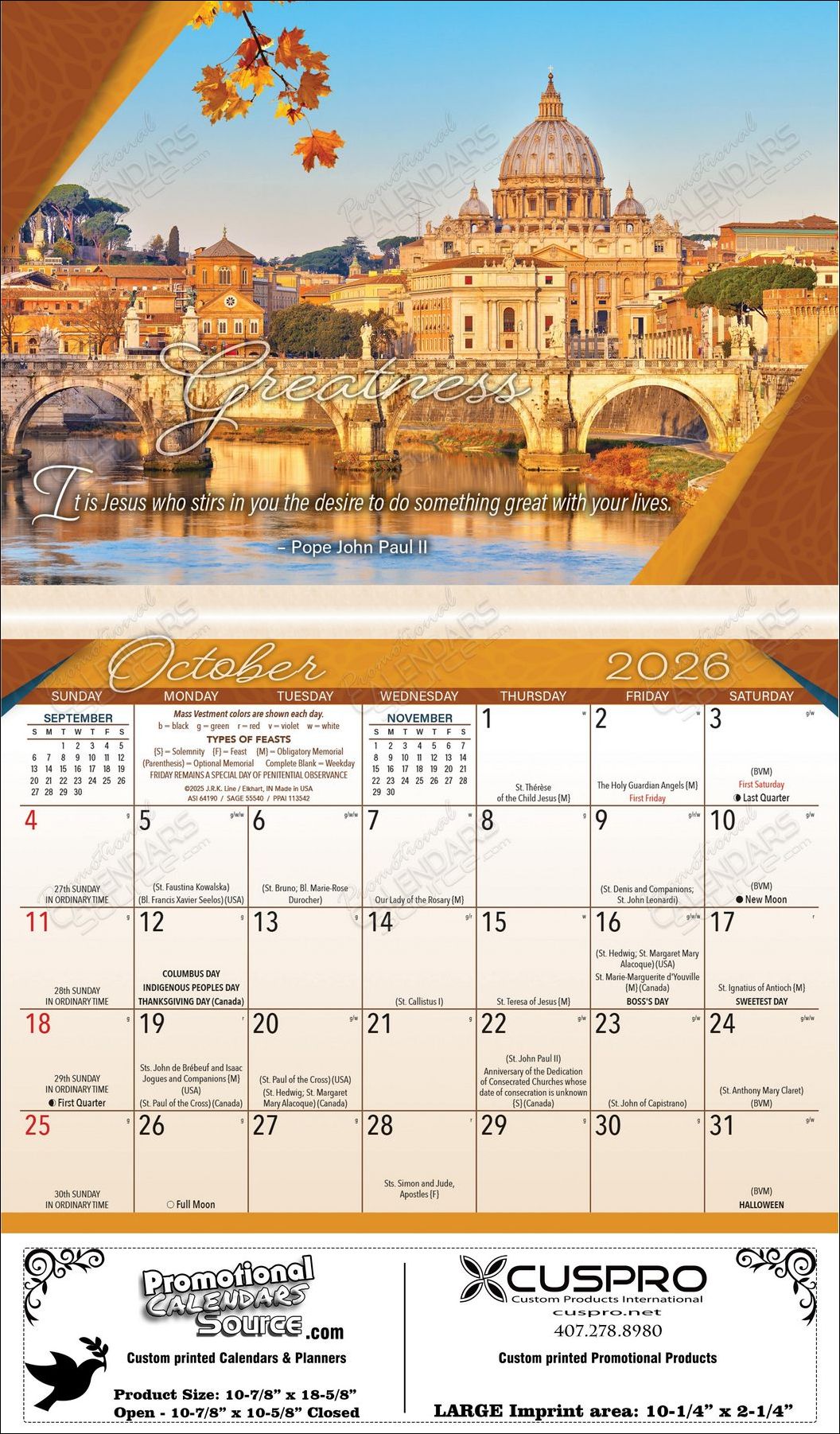 Catholic Calendar Papal Reflections Wisdom from the Popes with Funeral ...