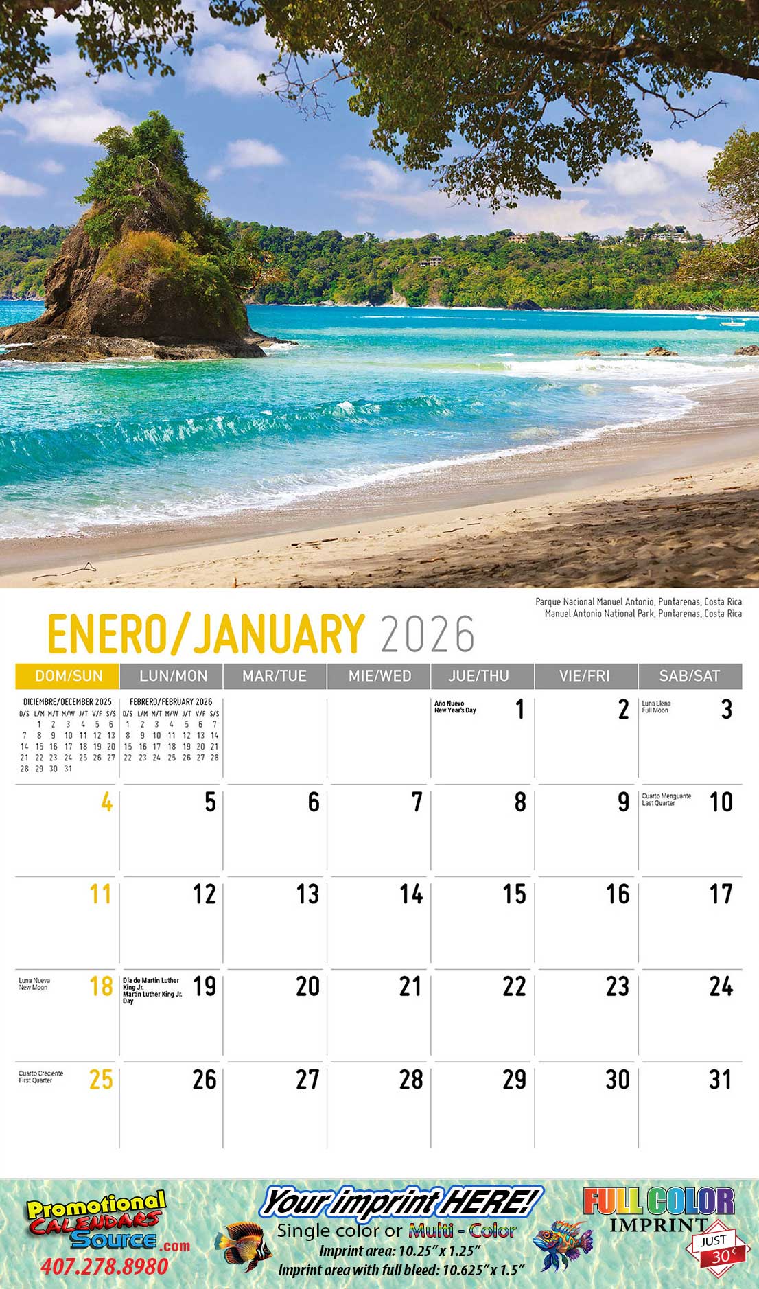 Beauty of Latin America Bilingual Calendar Spanish/English