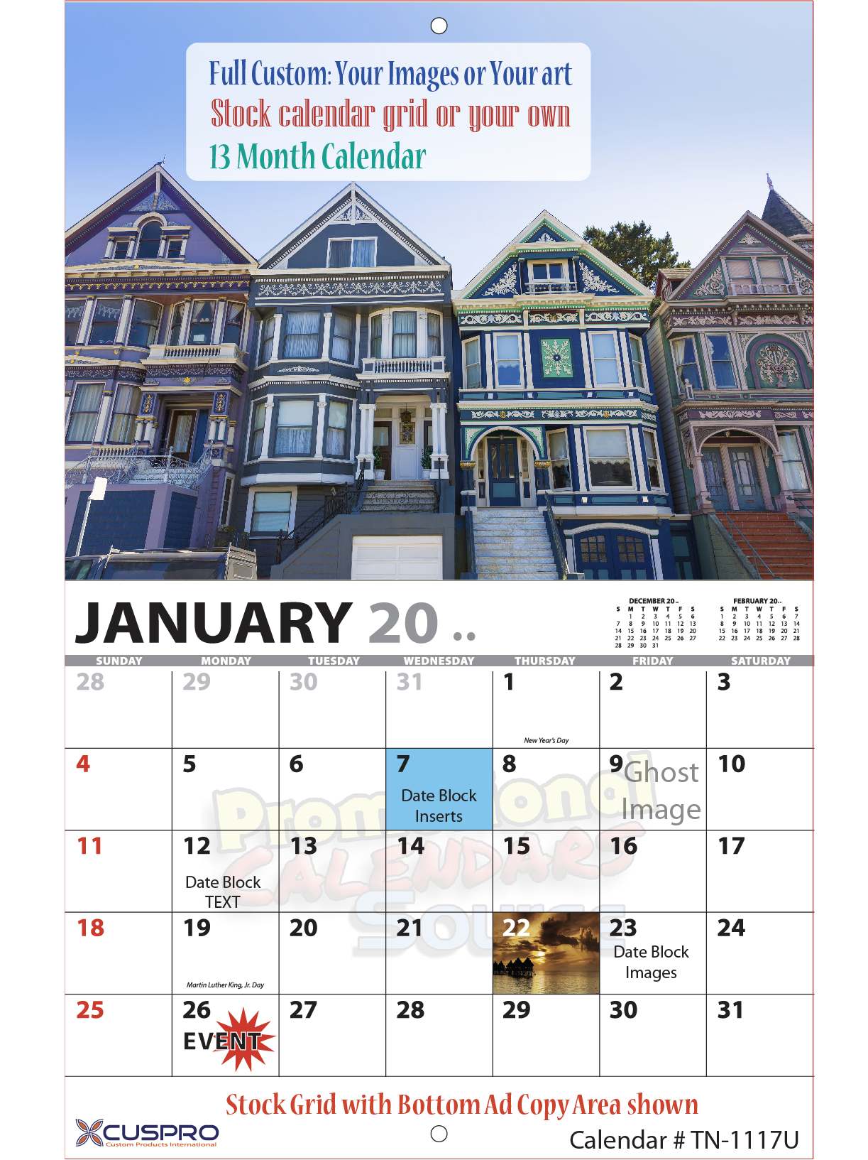 13-Month Custom Photo Calendar | 11x17 Full-Color UV Coated ...