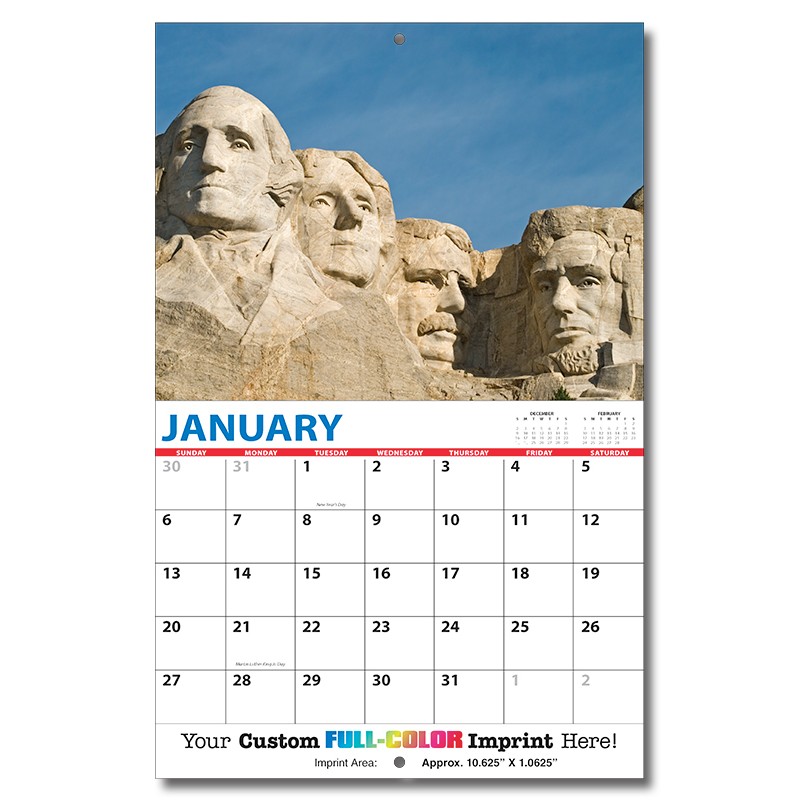 Patriotic Promotional Mini Custom Calendar