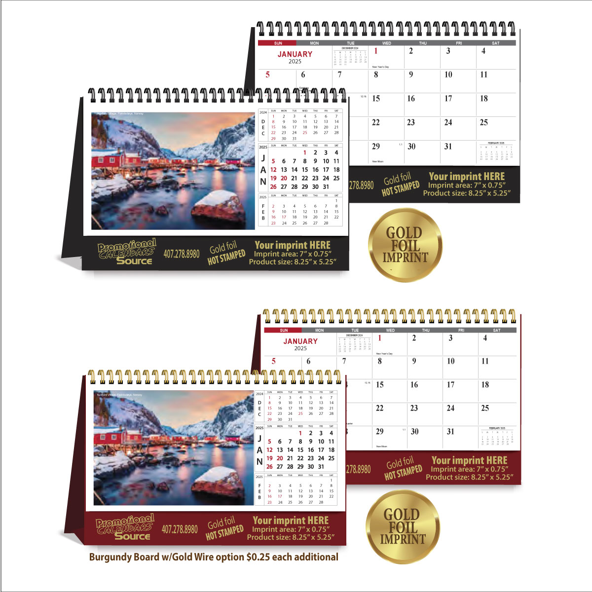 Around The World Scenic Desk Calendar, Size 8.25x5.25