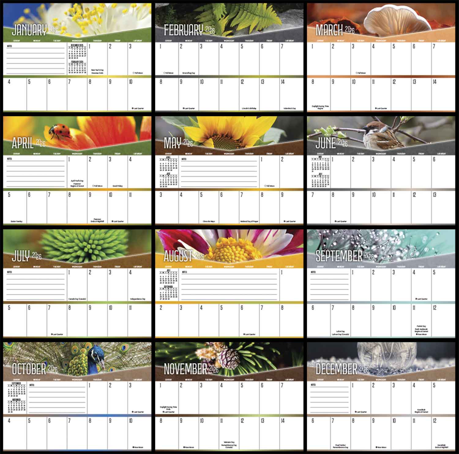 Day By Day large blocks scenic Calendar with Funeral Preplanning insert ...
