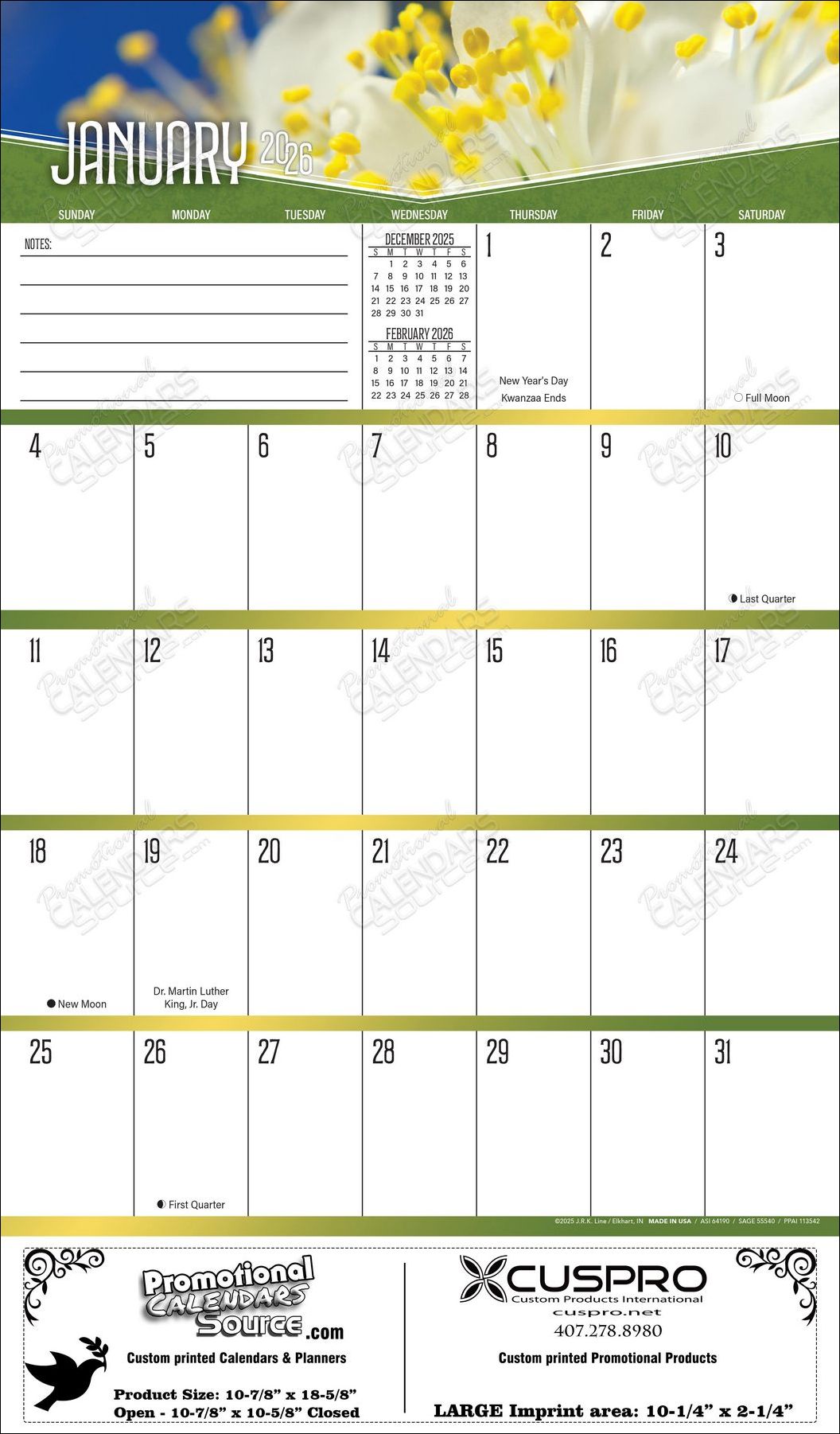 Day By Day large blocks scenic Calendar with Funeral Preplanning insert ...